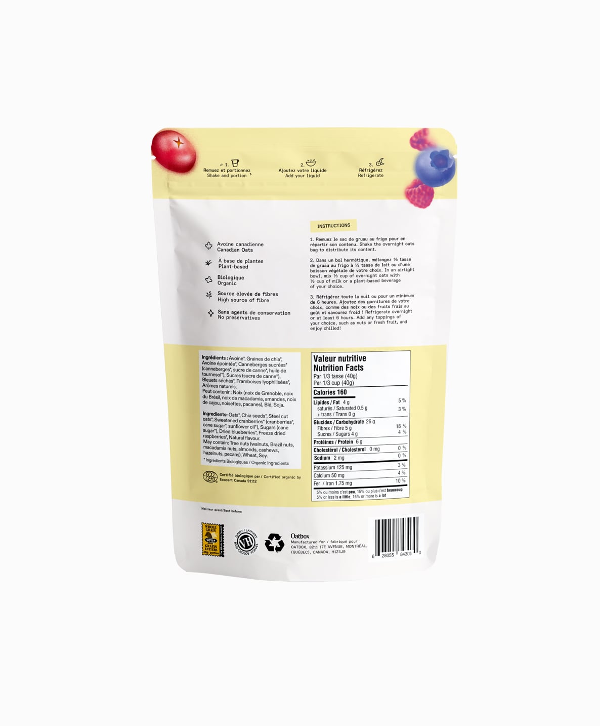 Field Berries Overnight Oats (280g) – Oatbox